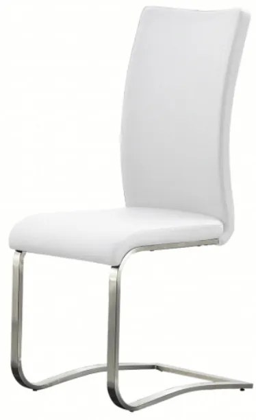 Jídelní židle čalouněná ekokůže bílá podnož kov TK3175