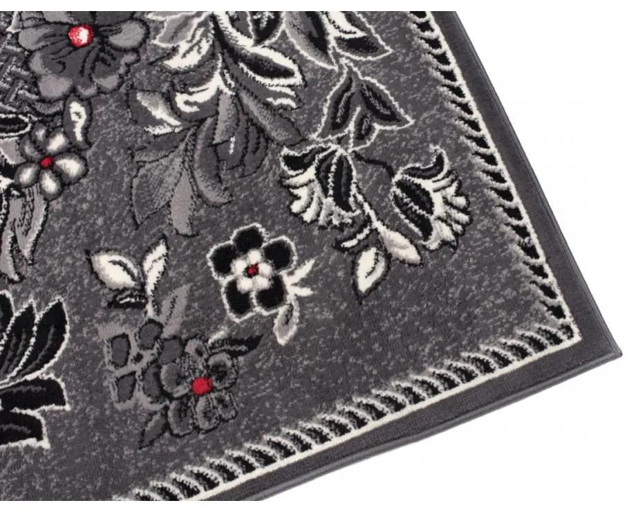 Kusový koberec PP Květiny šedý atyp 100x200cm
