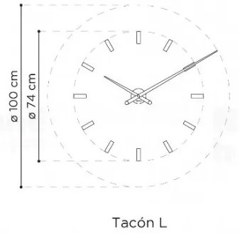 Designové nástěnné hodiny Nomon Tacon 4L red 100cm