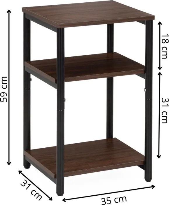 Noční stolek SPRINGOS HF0062 tmavě hnědý