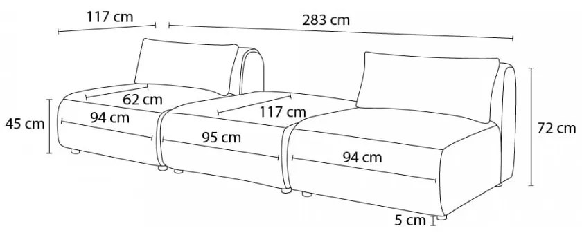 Zelená pohovka 283 cm Jeanne – Bobochic Paris