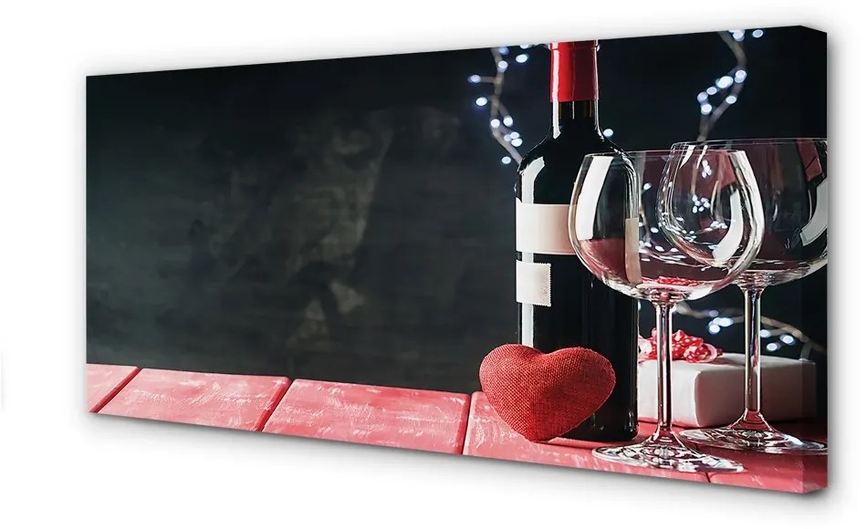 Obrazy na plátně Heart of glass sklenice na víno 120x60 cm