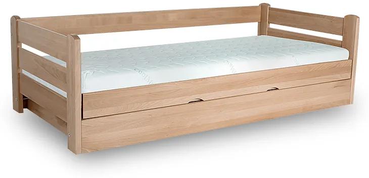 Dřevěná postel Mario Zvolte rozměr postele: 90x200 cm, Barva dřeva: Ořech
