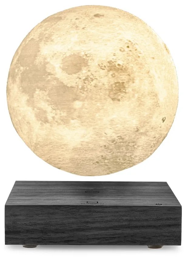 Černá stolní levitující lampa ve tvaru Měsíce Gingko Moon