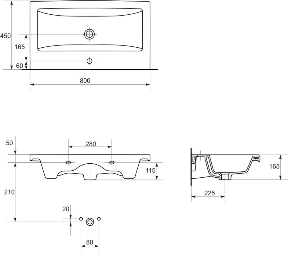 Cersanit Tirso, závěsná umyvadlová skříňka 794x447x572 mm + keramické umyvadlo, zelená matná, S801-540
