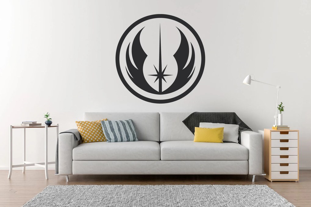 Lepy.cz Samolepka na zeď Star Wars -  Jedi Velikost (šířka x výška): 65x65cm, Barevná varianta: Bílá