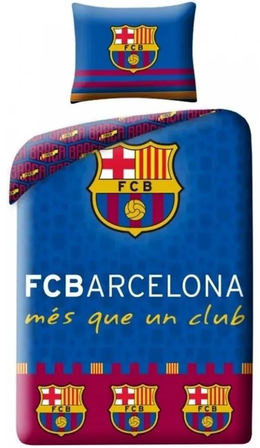 Bavlněné povlečení FC Barcelona - BARCA -140 x 200 + 70 x 90 cm - Certifikát Oeko-Tex Standard 100