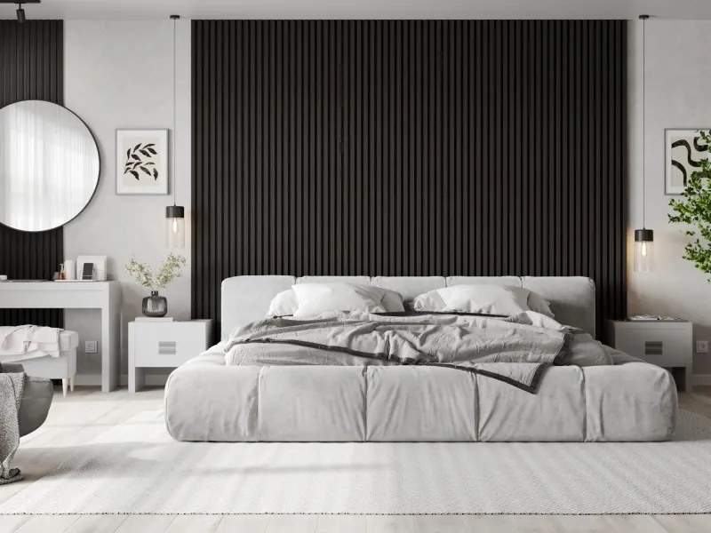 Mexen Lam-B, akustické stěnové lamely 275 × 30 cm, HDF deska 4 mm, technická dýha, eben černý, S100-275307-3015-023