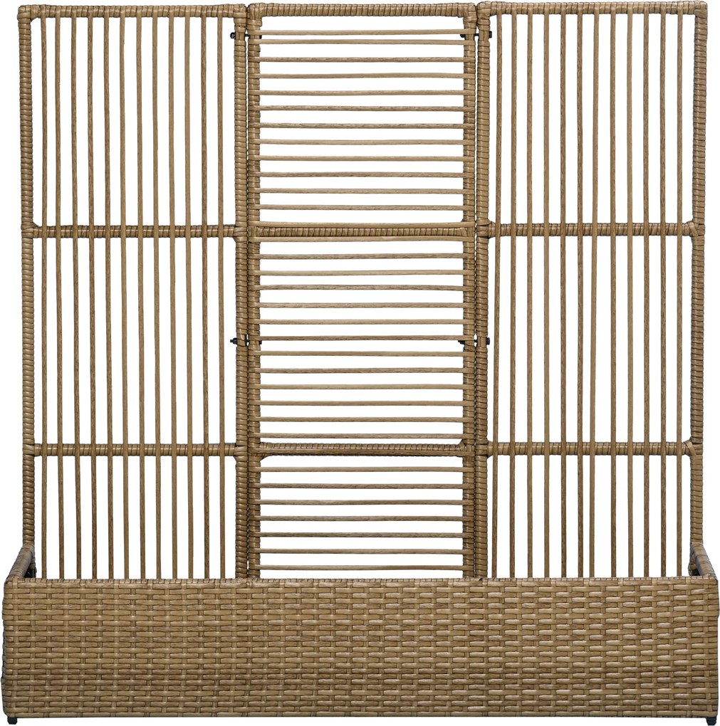Zvýšený zahradní záhon Outsunny s mřížkou v ratanovém vzhledu, 103 x 103 x 29 cm Písek | Aosom