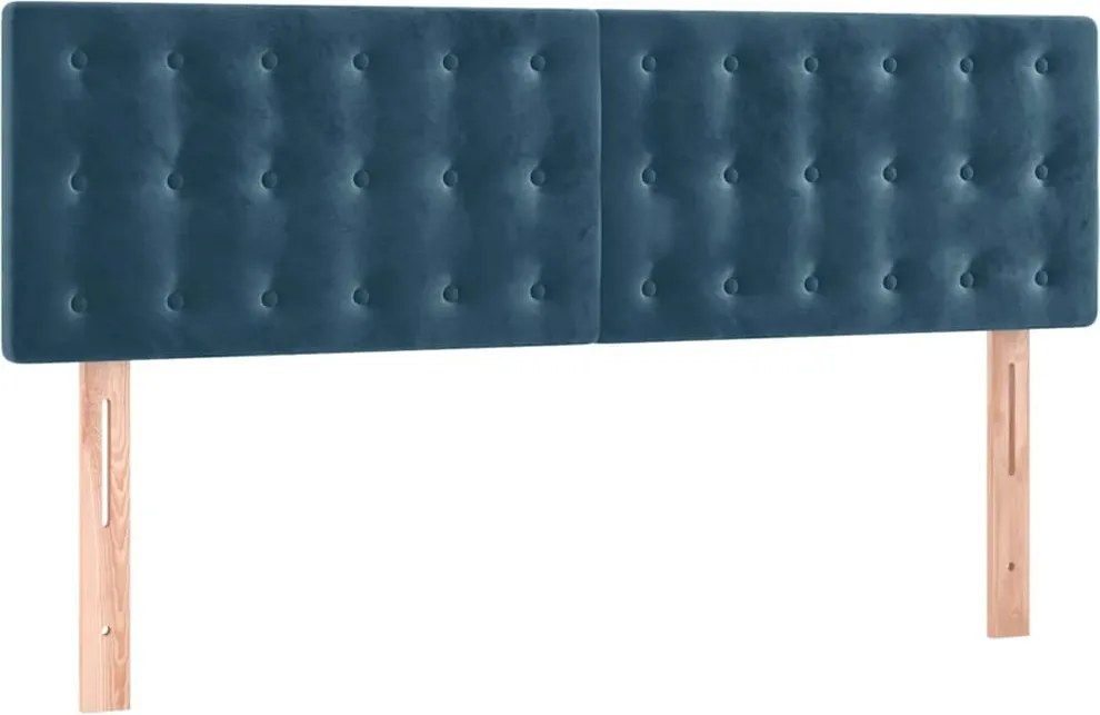 Box spring postel s matrací tmavě modrá 140x190 cm samet 3141543