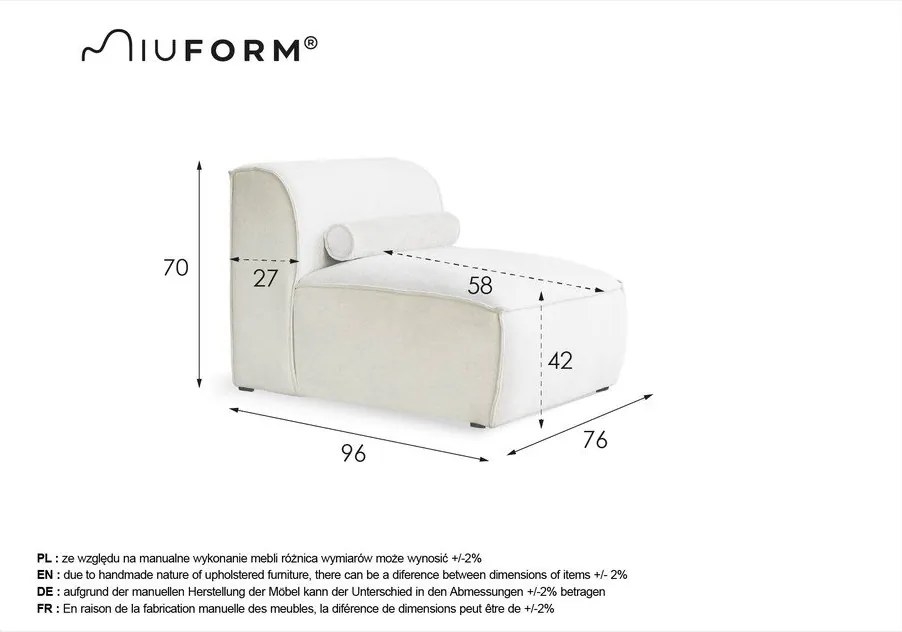 Šedý modul pohovky Flex Felix – Miuform