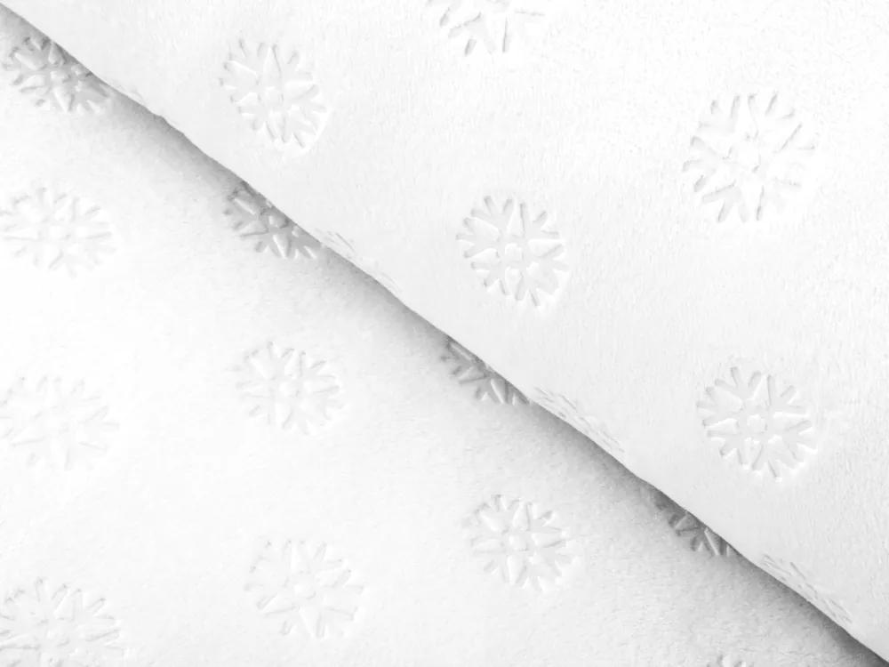 Biante Dětská oboustranná deka Mikroplyš/Polar MIP-011 Sněhové vločky - sněhově bílá 75x100 cm
