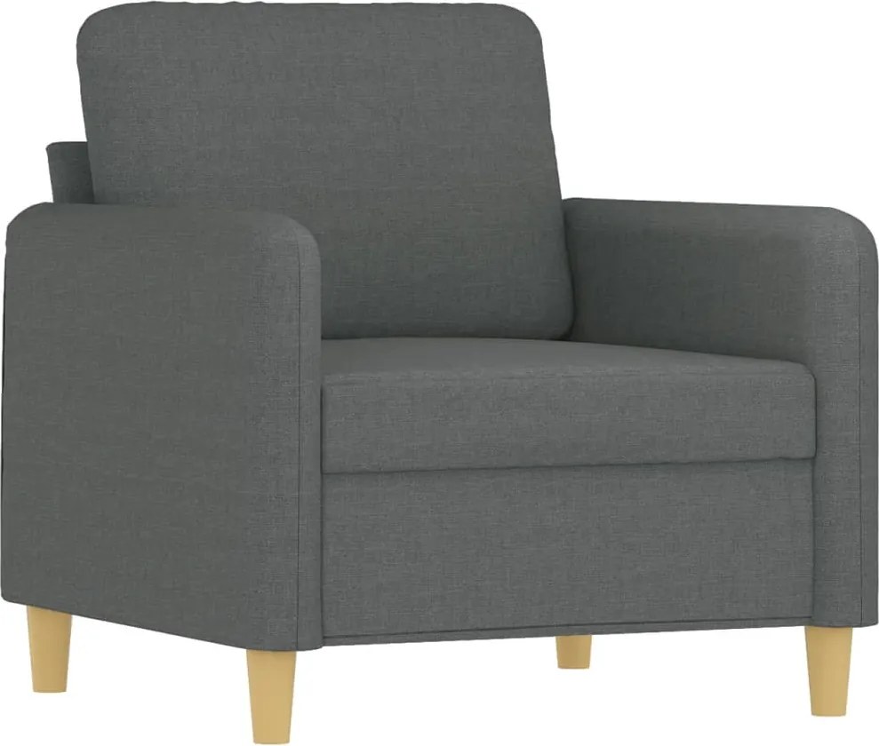 4dílná sedací souprava s polštáři tmavě šedá textil 3202079