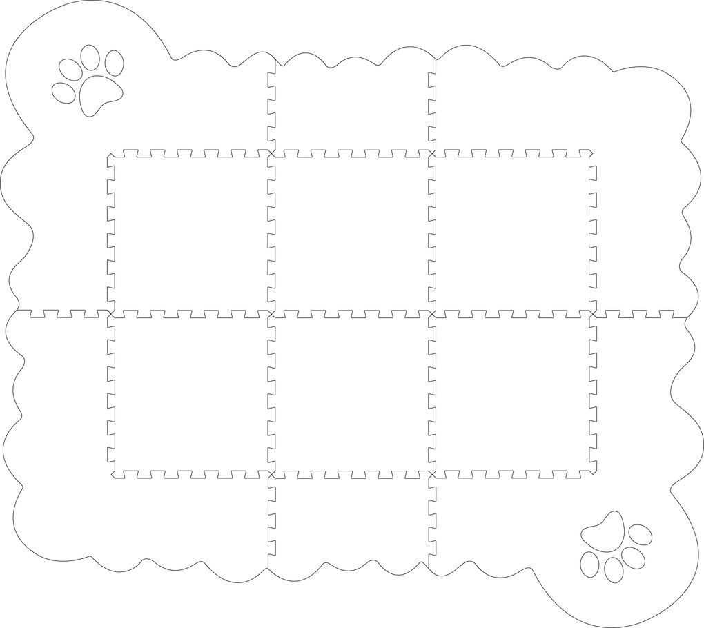 Vylen Designová puzzle podlaha Tlapka  Růžová