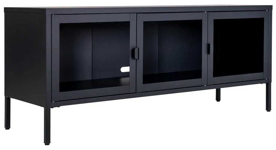 Černý kovový TV stolek 130x55 cm Brisbane – House Nordic