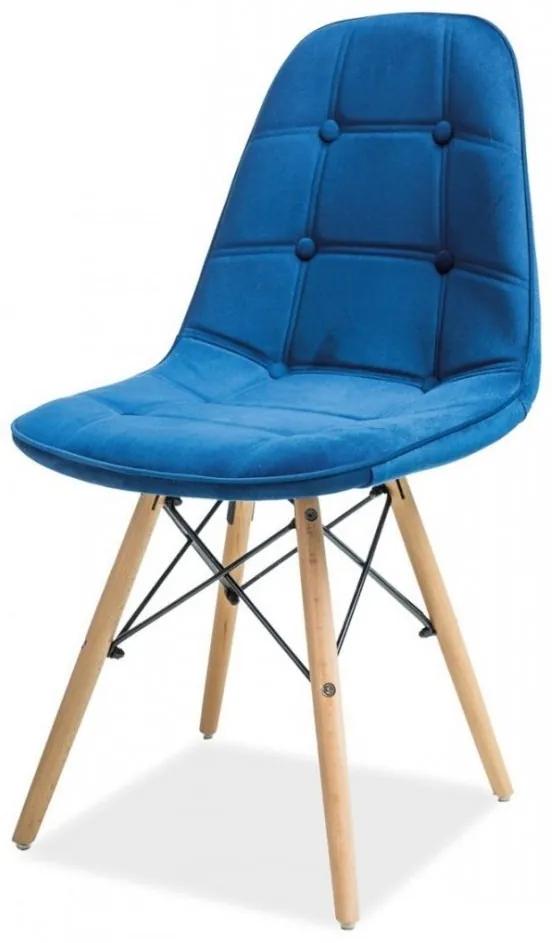 Sedia jídelní židle AXEL III aksamit modrá