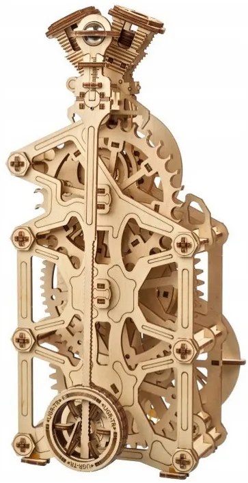 Ugears 3D dřevěné mechanické puzzle –  Hodiny motoru (265 dílků)