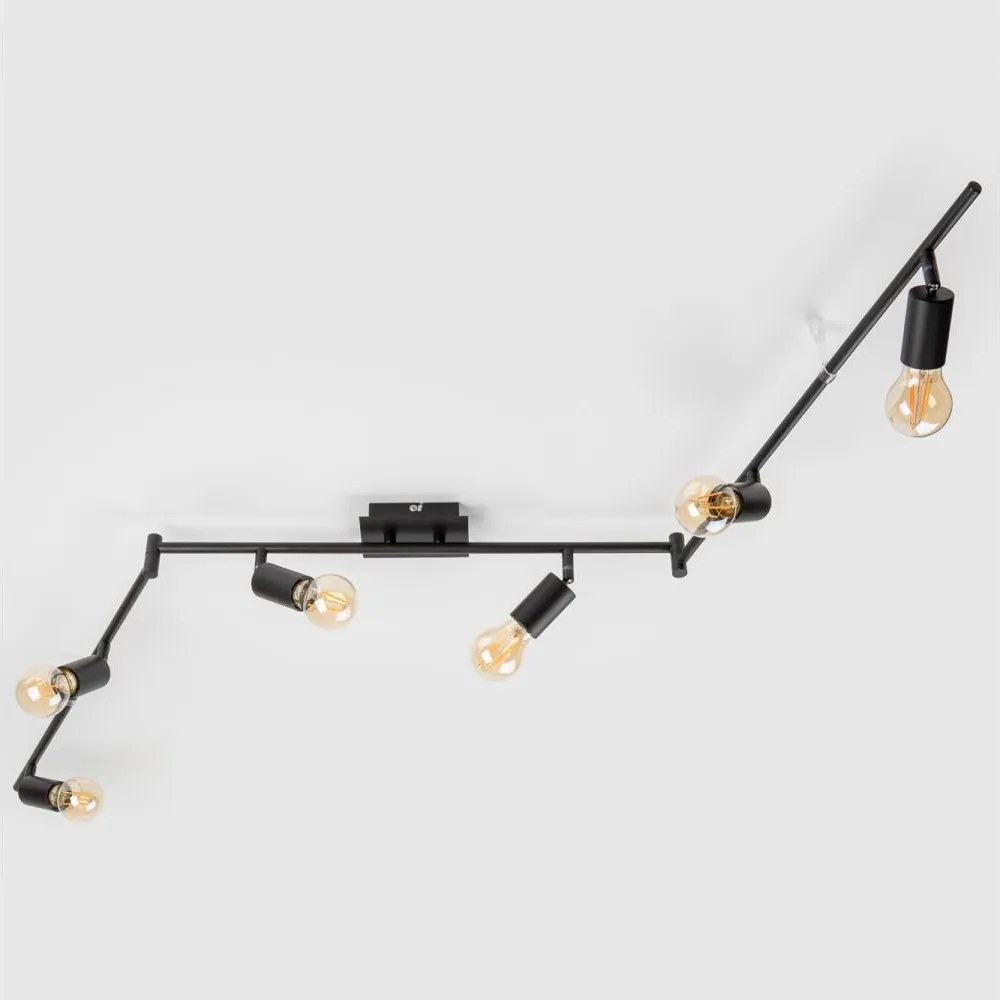LED Bodové svítidlo 6xE27/6,5W/230V černá