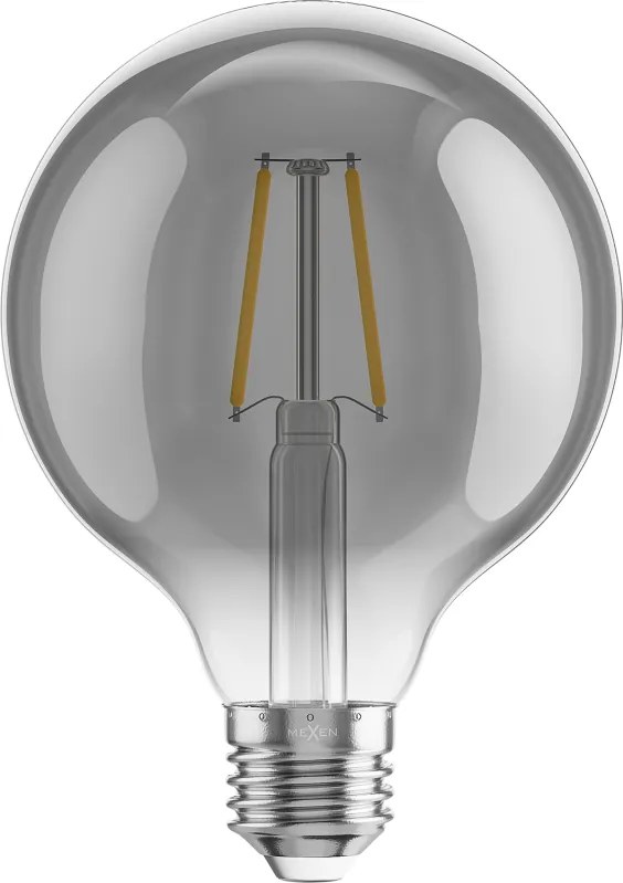 Mexen Vintis, LED žárovka E27, G95, 2W, Teplá - 2200K, 150 lm, kouřová - L157-E27-0222-70