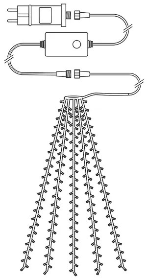 Nedis WIFILXT11W200 - LED Vánoční závěs 200xLED/8 funkcí 5x7m IP65 Wi-Fi Tuya