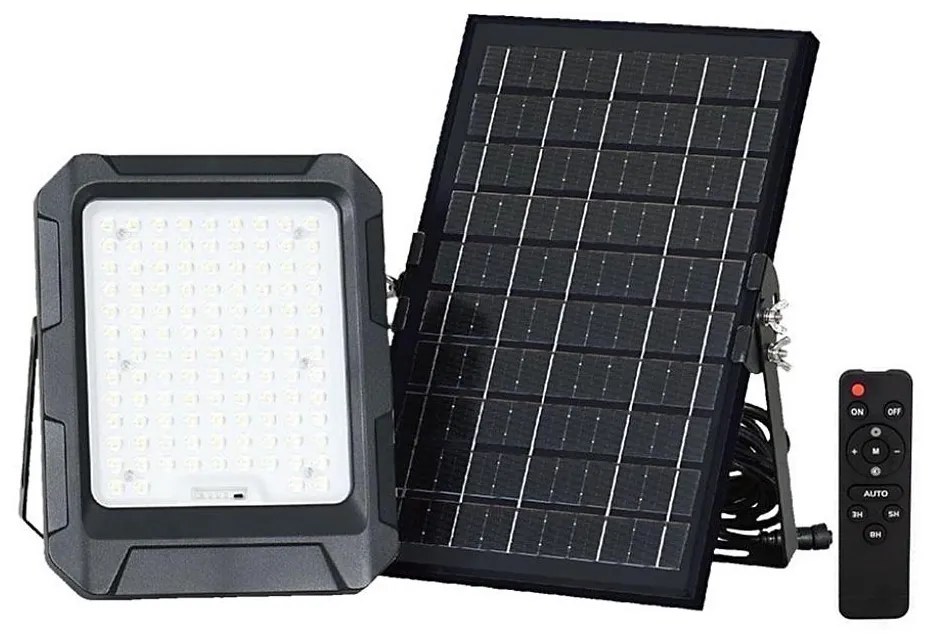 LED Solární reflektor LED/10W/3,7V IP65 4000K černá + DO