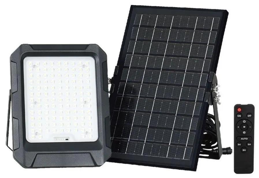 V-Tac LED Solární reflektor LED/10W/3,7V IP65 4000K černá + DO VT1706