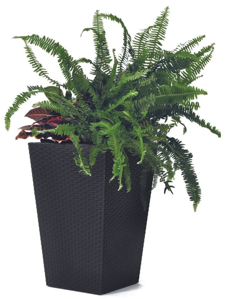 Ketter Obal na květináč Rattan Planter antracit, 23,6 l, 29 x 44 x 29 cm