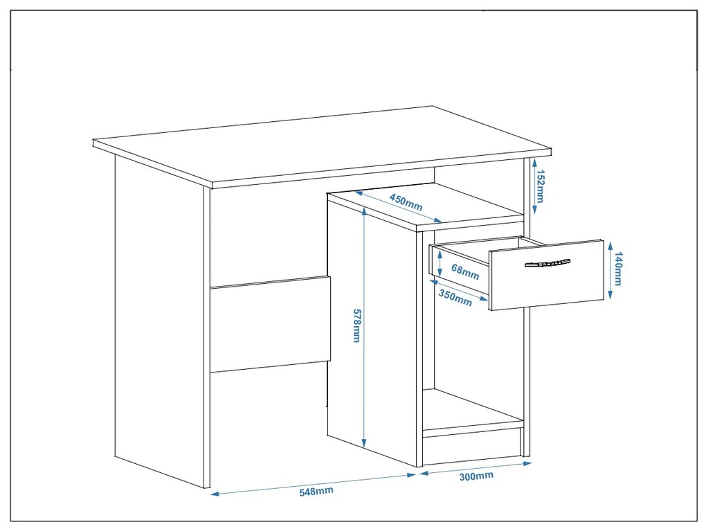 Vomaks unit, s.r.o. Psací stůl LEKTOR Barva: dub tacho