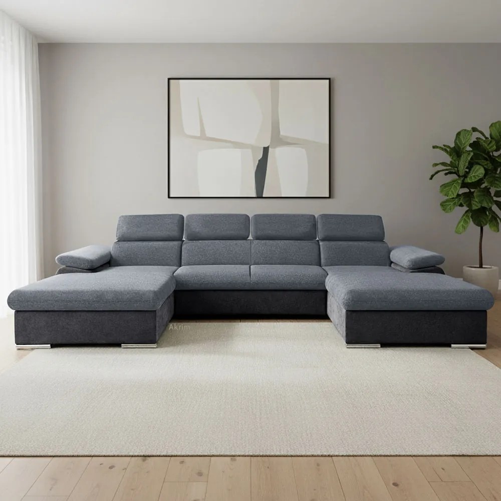 Sedací souprava COOL III | 191x350x191 cm | rozkládací + 2x úložný prostor | studená šedá 20/19
