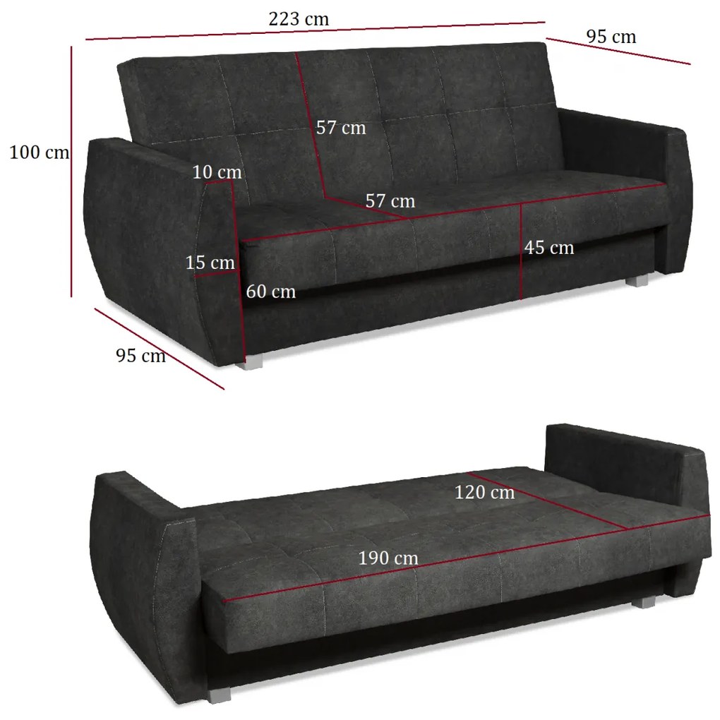 FALCO Rozkládací pohovka Kaja Barva potahu: Světle šedá