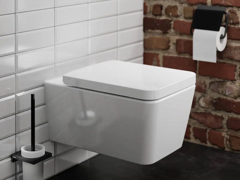 Hansgrohe AddStoris, držák na toaletní papír s krytkou, černá matná, HAN-41753670