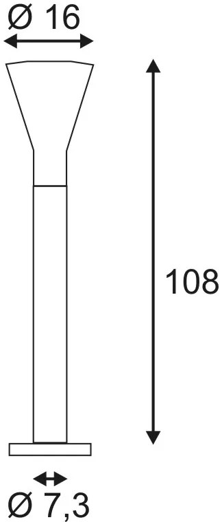 SLV 228925 Alpa Cone, venkovní sloupkové svítidlo, 1x24W E27, šedá, IP55, 108cm