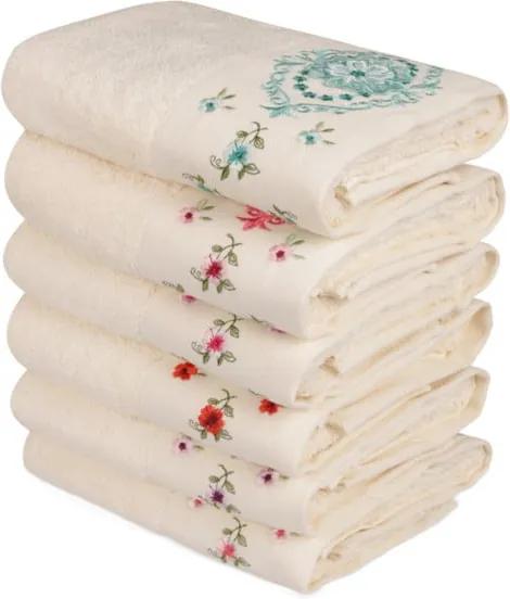 Sada 6 ručníků z čisté bavlny Symbiosis, 50 x 90 cm