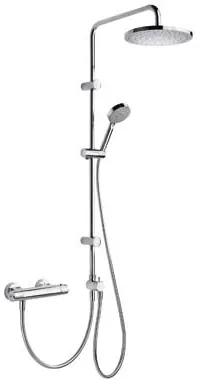 TRES - Souprava sprchové termostatické baterie Posuvná tyč na nástěnných držácích. Pevná sprcha O 250 mm. s kloubem. Ruč 190387