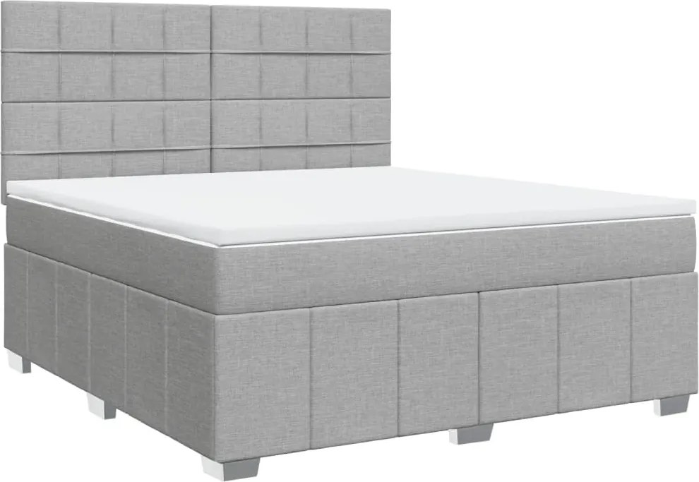 Box spring postel s matrací světle šedá 180 x 200 cm textil 3294047