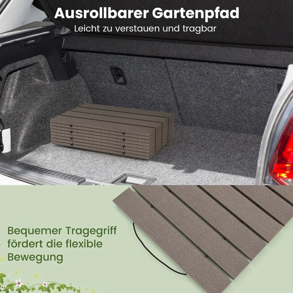 Costway Nákladní válečková cesta z HDPE I 242 cm I šířka 43 cm I odolná proti