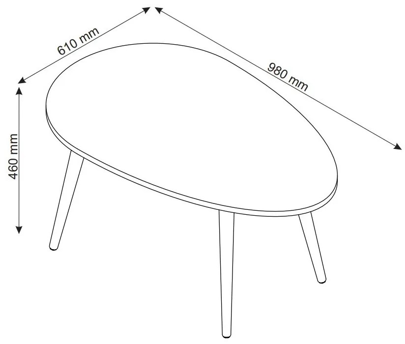 Oválný konferenční stolek Porto, bílý