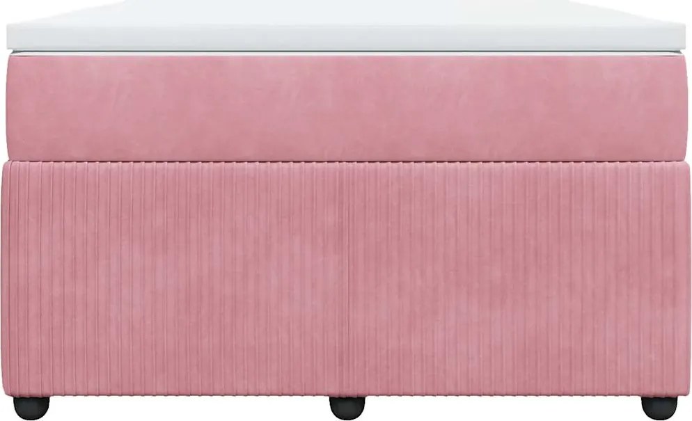 Box spring postel s matrací růžová 120 x 200 cm samet 3285637