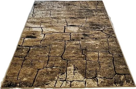 HU Hnědý koberec Loft Loft-265, vzor „suchá země“ Rozměr: 60x100 cm