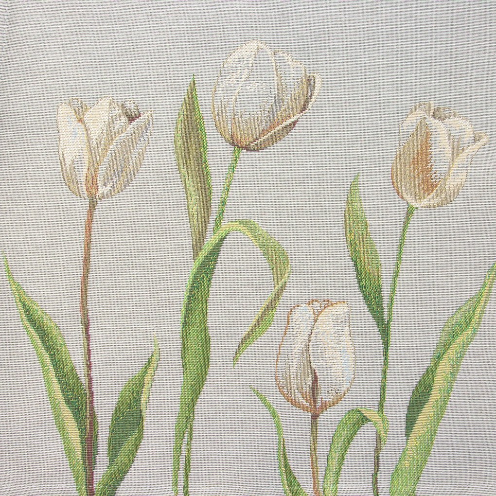GOBELÍNOVÁ DEKORAČNÍ POVLAK NA POLŠTÁŘ NATUR 45X45 CM KVĚTY