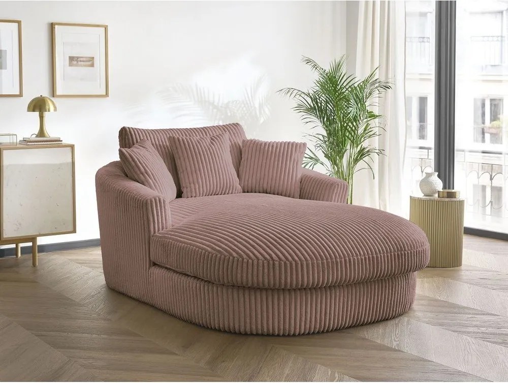 Růžové manšestrové křeslo Belem – Bobochic Paris