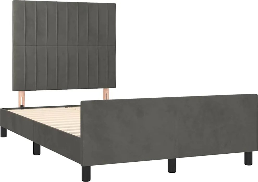 Rám postele bez matrace tmavě šedá 120 x 200 cm samet 3125868