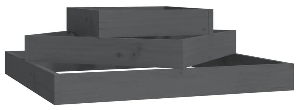 Truhlík šedý 83 x 83 x 27 cm masivní borové dřevo,  823880