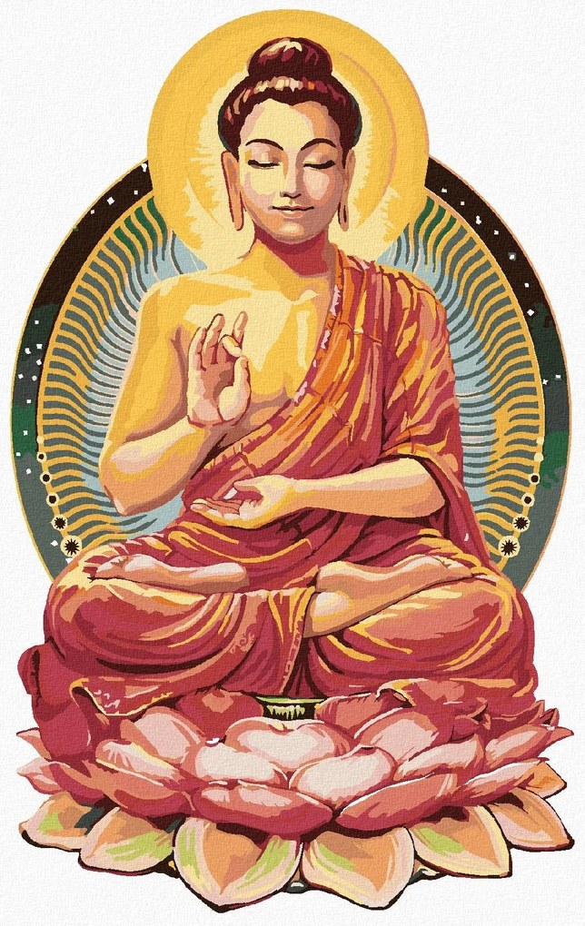 zuty malování podle čísel - meditující buddha ii, 80x100 cm, vypnuté plátno na rám