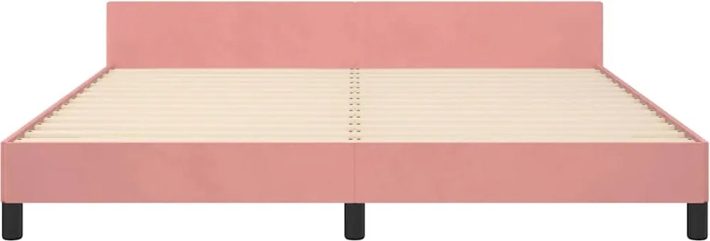 Rám postele s čelem růžový 180x200 cm samet 3125896