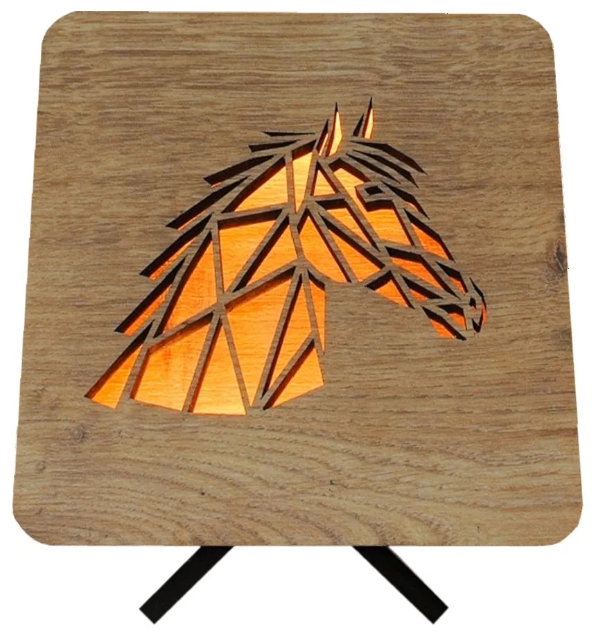 Li-Go "Hlava koně" lampa 19x19cm provedení povrchu: dub světlý