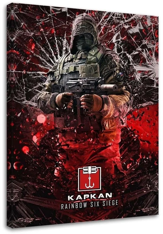 Gario Obraz na plátně Hra s červenou postavou Rainbow Six Siege - SyanArt Rozměry: 40 x 60 cm