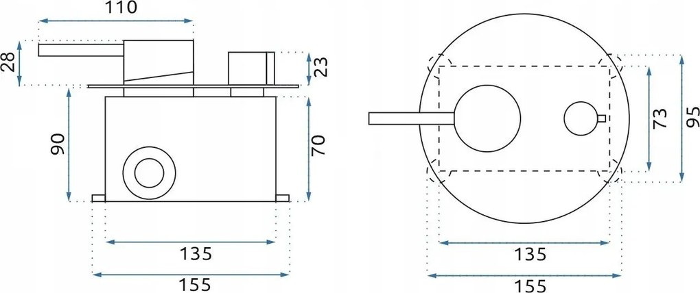 Rea Lungo, podomítková sprchová souprava s vanovou výlevkou + box, růžová-zlatá, REA-P6610