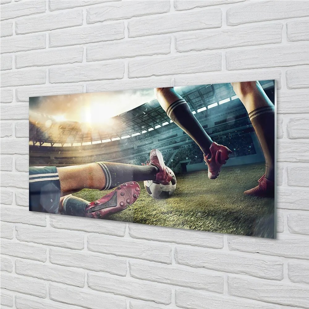 Obraz na skle Korky fotbalový stadion 100x50 cm