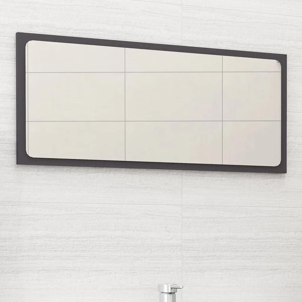 804616 vidaXL Koupelnové zrcadlo šedé 80 x 1,5 x 37 cm dřevotříska
